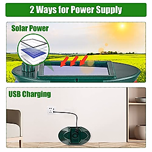 Ultrasonic Animal Repeller Outdoor Waterproof Solar Animal Deterrent with Motion Sensor and Flashing Lights, Yard Farm Garden Repellent for Cat Squirrel Dog Rabbit Raccoon Skunk Fox Deer and More