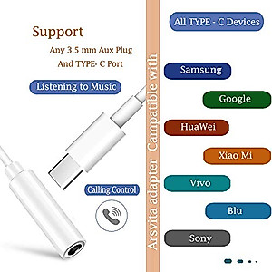 Car Audio aux Cassette Adapter and a Type C to 3.5mm Audio Aux Jack Adapter,Compatible for Google , Samsung , Xiaomi , Huawei All Type C Port Devices.
