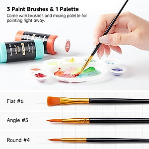 Shuttle Art 25 Colors Acrylic Paint Set, 2oz/60ml Bottles, Rich Pigmented Acrylic Paints for Artists, Beginners, Kids, Painting on Canvas Rocks Wood