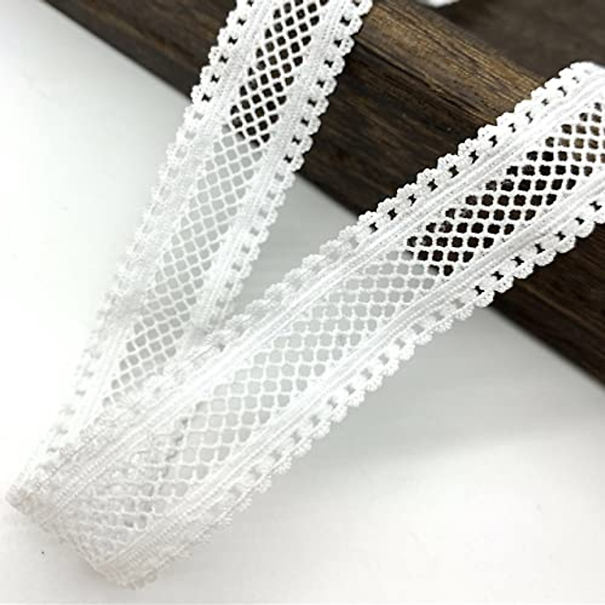 0.4/0.6/0.8/1 Inch Lace Ribbon for Crafts White Lace Trim for Sewing Elastic Ribbon Fold Over Spandex Elastic Band for Sewing Lace Trim Waist Band Garment Accessory