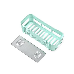 Self-Adhesive Bathroom Plastic Basket Punch Free Wall Mounted Kitchen Drain Box Shelf Toilet Storage Rack Organizer Adhesive Bathroom Plastic Basket