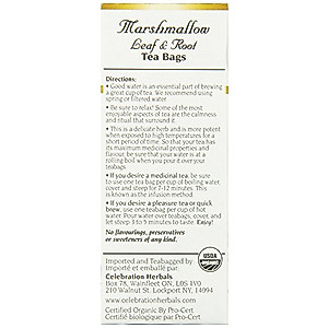 CELEBRATION HERBALS Marshmallow Leaf & Root Organic 24 Bag, 0.02 Pound
