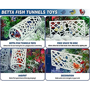 Abizoo Betta Fish Tank Accessories,Betta Bed Tunnel Cave Soft Edges for Delicate Fins, Betta House Shrimp Pleco Hide Resting Tube Siamese Fighting Fish Corner Moss Ledge for Aquarium Betta Hammock