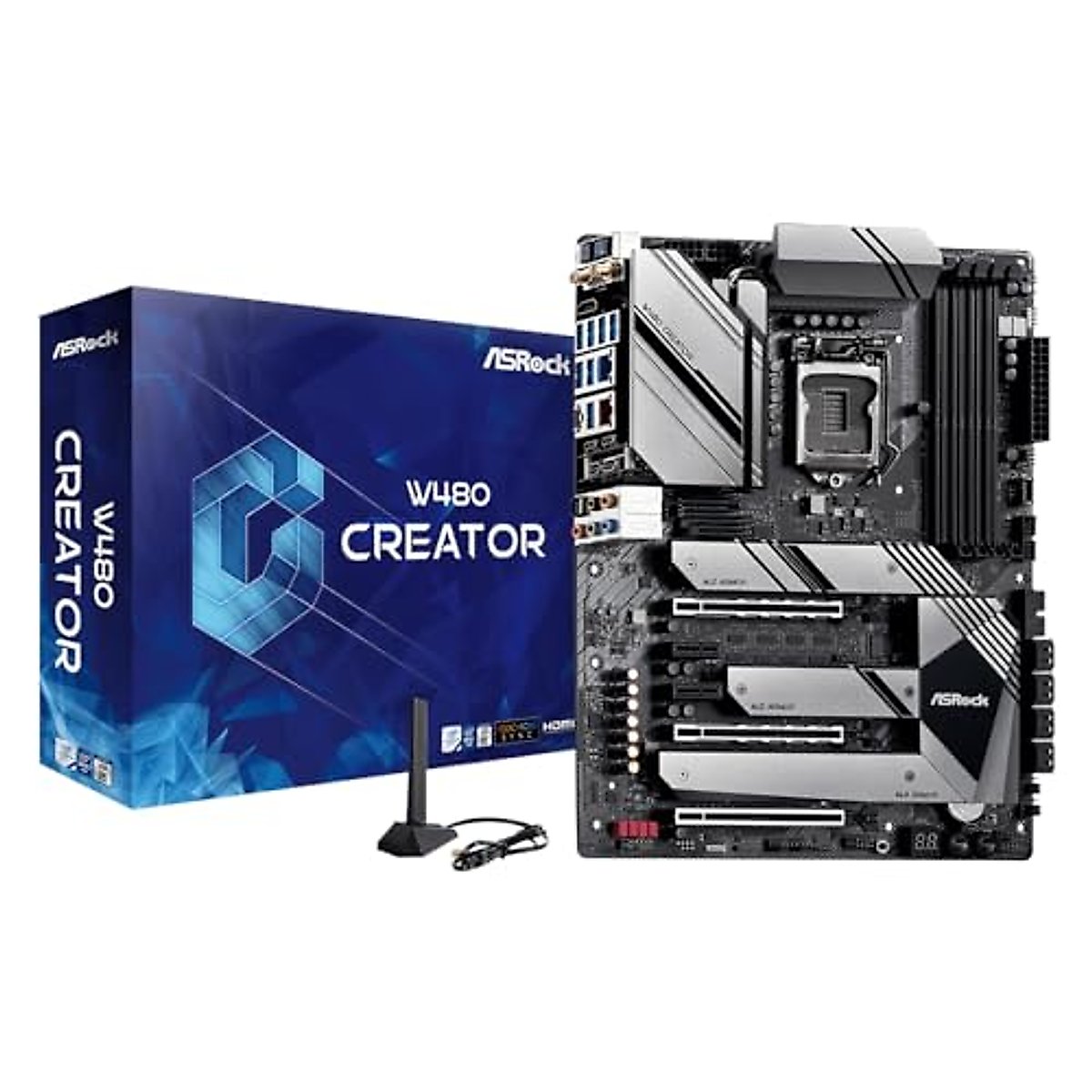 ASRock W480 Creator LGA1200/ Intel W480/ DDR4/ Quad CrossFireX/ SATA3&USB3.2/ M.2/ WiFi & Bluetooth/ATX Motherboard