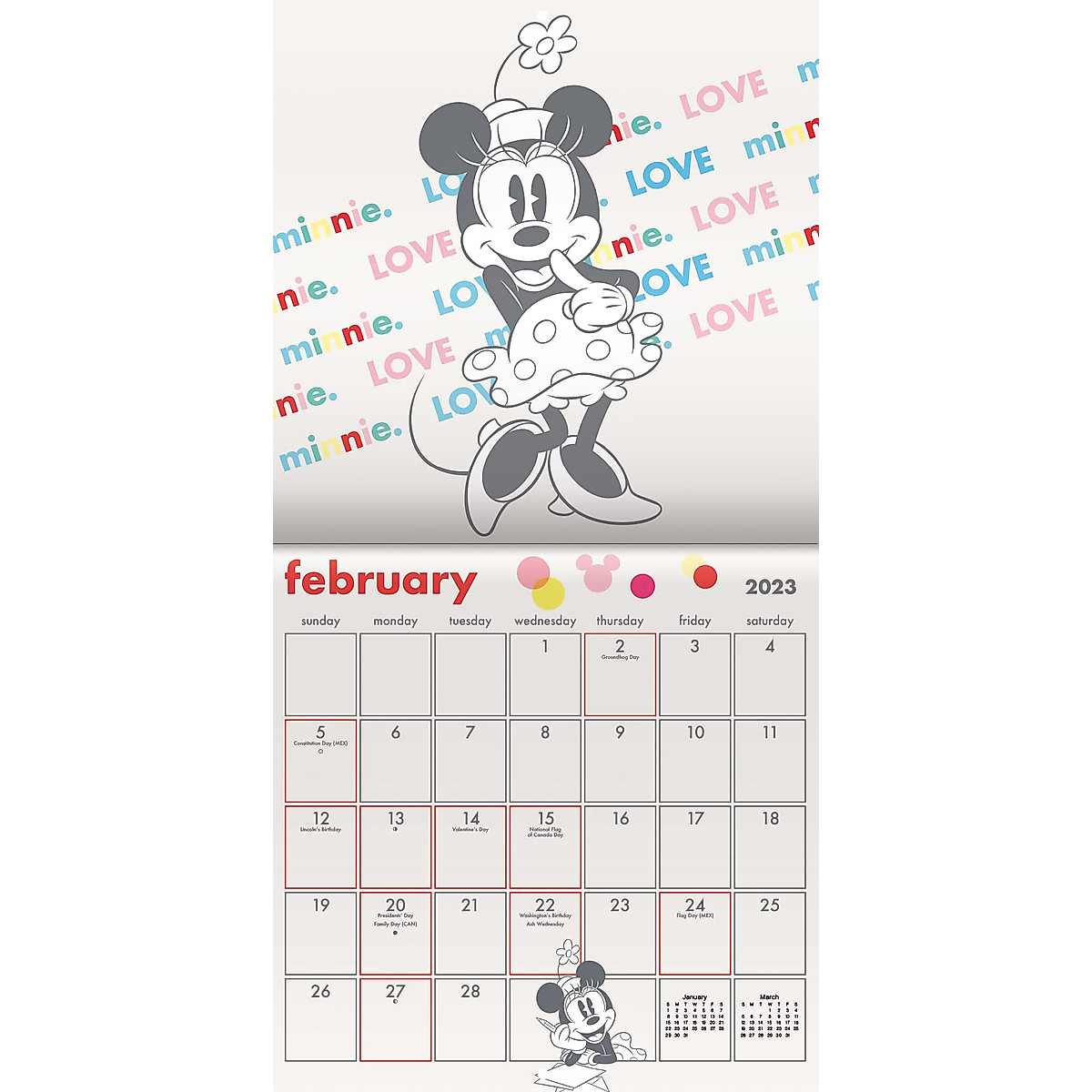 2023 Disney Minnie Mouse Wall Calendar