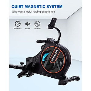 ECHANFIT Rowing Machine Folding Rower with 16 Levels Magnetic Resistance and Adjustable Console Angle for Home Use
