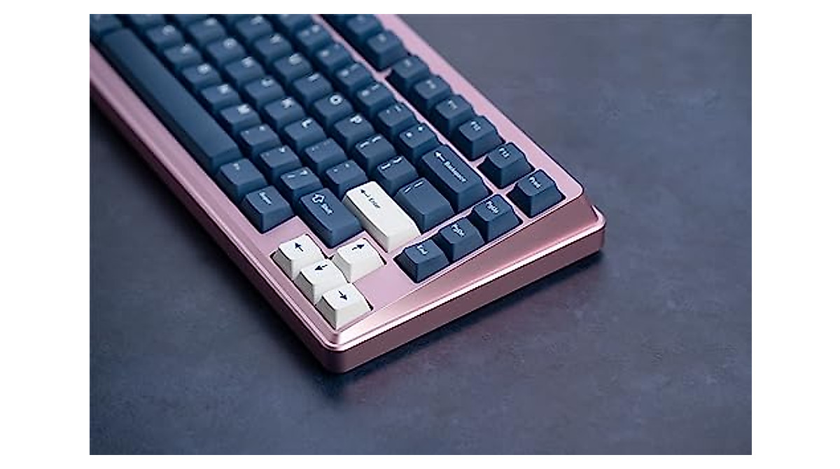 kfaPBT White on Navy Keycap Set for Mechanical Keyboards