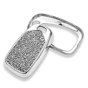 Royalfox 3 4 5 6 Buttons 3D Bling Diamond Rhinestones Girly Smart Remote Key Fob Case Cover for 2016 2017 2018 2019 2020 2021 2022 Chevy Chevrolet Malibu Camaro Cruze Traverse (Silver)