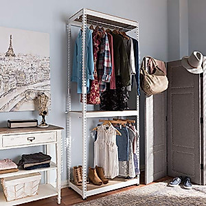 Baxton Studio Gavin White Metal 3-Shelf Closet Storage Racking Organizer