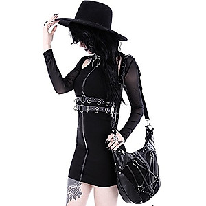 PENTAGRAM HOBO BAG - Black, harness Purse, occult, black fashion