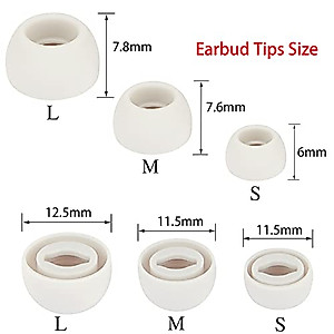 Earbud Tips Earbud Replacement Tips Earbuds Replacement Tips Ear Covers Earbud Tip Headphone Earbud Tips Earbuds Rubber Tips Earbud Pads Replacement Compatible with Samsung Galaxy Buds Pro Silver