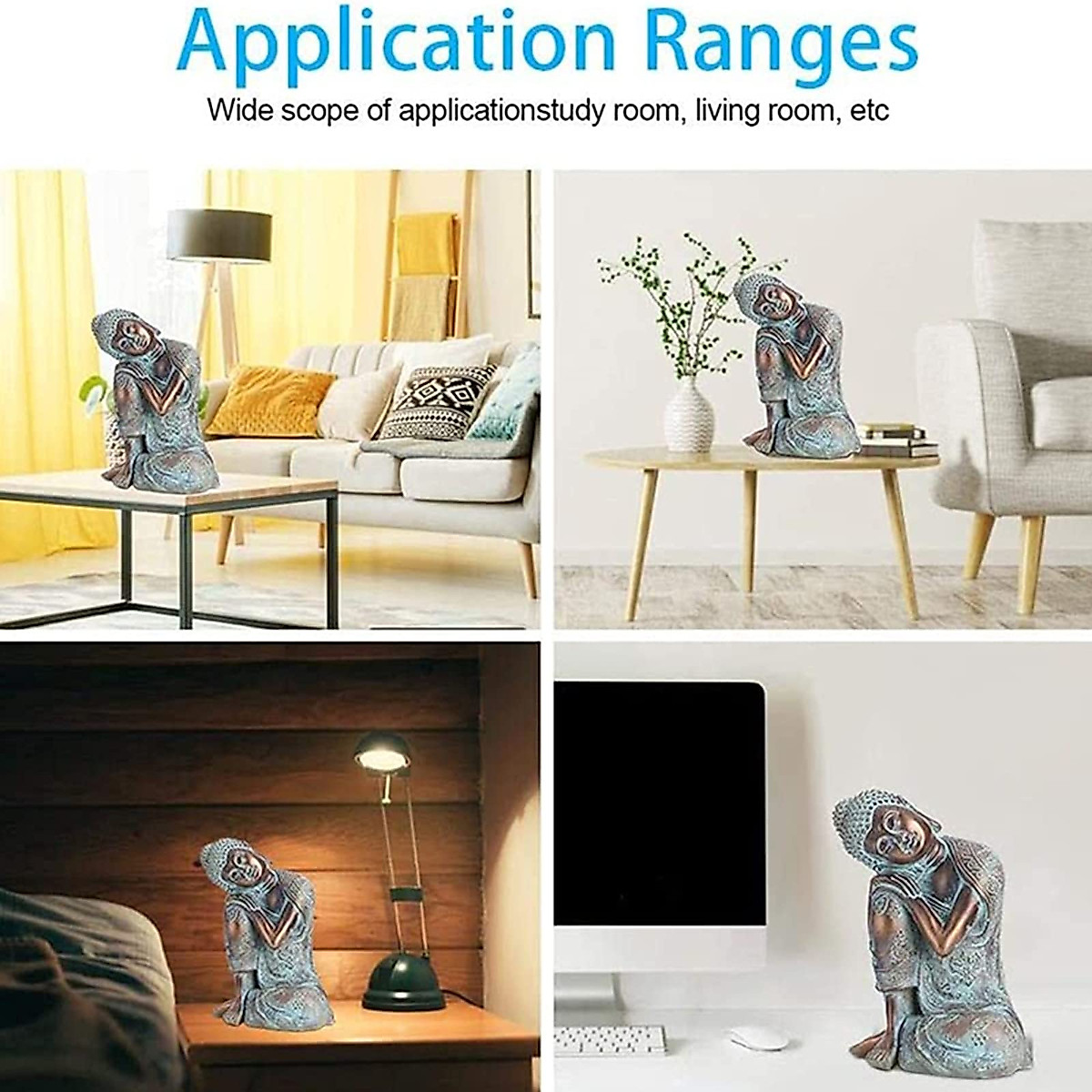 Haytijoe Resin Bronze Sleeping Buddha Statue Crafts Southeast Asia Style Antique Buddha Sculpture Decor for Home Office, 9.1" Tall(Sleeping Buddha)