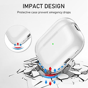 Youtec for Airpods Pro 2nd Generation Case,Clear for Airpods Pro 2 Cover 2022 with Keychain Lanyard,Transparent TPU Carrying Case Skin with Hand Strap for Women Men,Clear