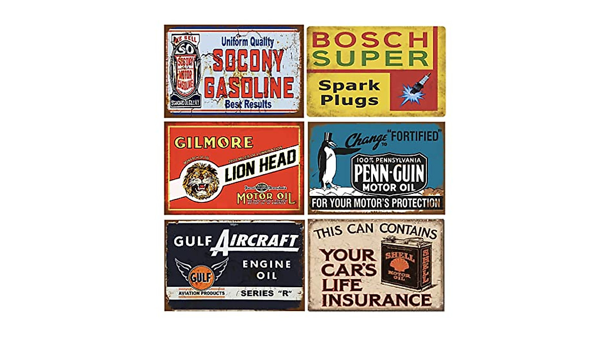 Vintage Tin Sign Pack - 35 Retro Ads for Nostalgic Decor
