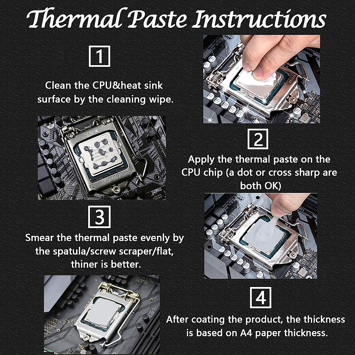 10 Pack HY880 Thermal Paste Kit-5.15 W/MK 1 G/Pcs, High Performance Thermal Compound Paste Grease Heatsink for CPU, Processor, All Cooler Master, Computer, PS4