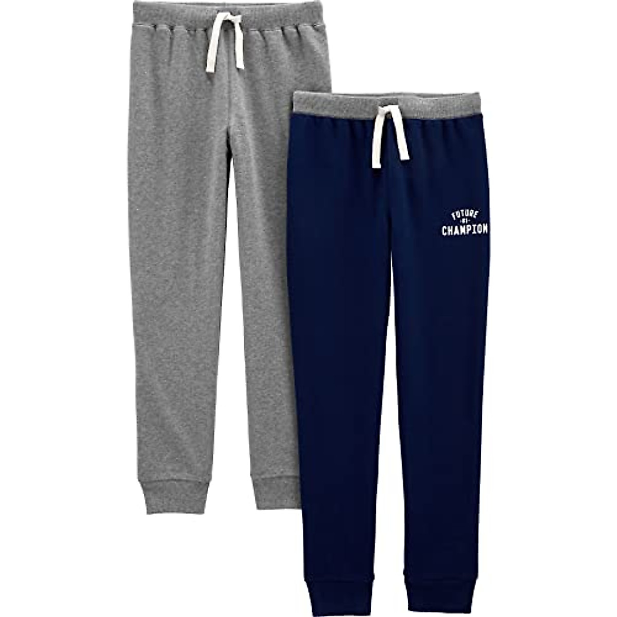 Simple Joys by Carter's Baby Boys' 2-Pack Athletic Knit Jogger Pants, Charcoal/Navy, 5T