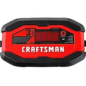 CRAFTSMAN Battery Charger and Maintainer, CMXCESM260, 3-in-1, Fully Automatic, 3 Amps, 12 Volt, for Motorcycle, Car, SUV, Truck and Marine Batteries