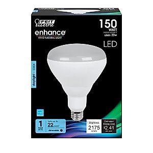 Feit Electric BR40 LED Light Bulb, 150W Equivalent, Dimmable, 2175 Lumens, E26 Medium Base, 5000K Daylight, 90 CRI, Flood Light Bulb for Recessed Cans, Damp Rated, 22-Year Lifetime, BR40DM/2175/950CA
