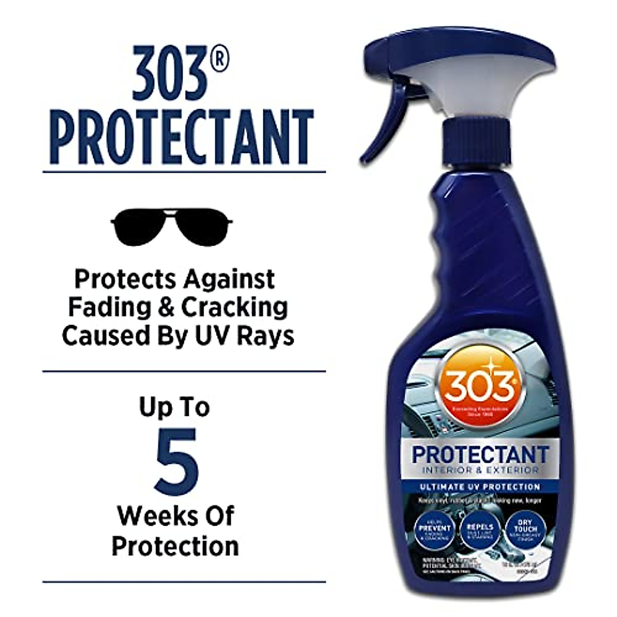 303 Automotive Protectant - Provides Superior UV Protection, Helps Prevent Fading and Cracking, Repels Dust, Lint, and Staining, Restores Lost Color and Luster, 16oz (30382CSR) Packaging May Vary