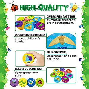 Matching Game - 16 Pairs Bug Insect Memory Games for Kids 3 and Up,Toys for 3 Year Old Boys,Non Toxic Preschool Learning Activities Educational Memory Card Games for Kids