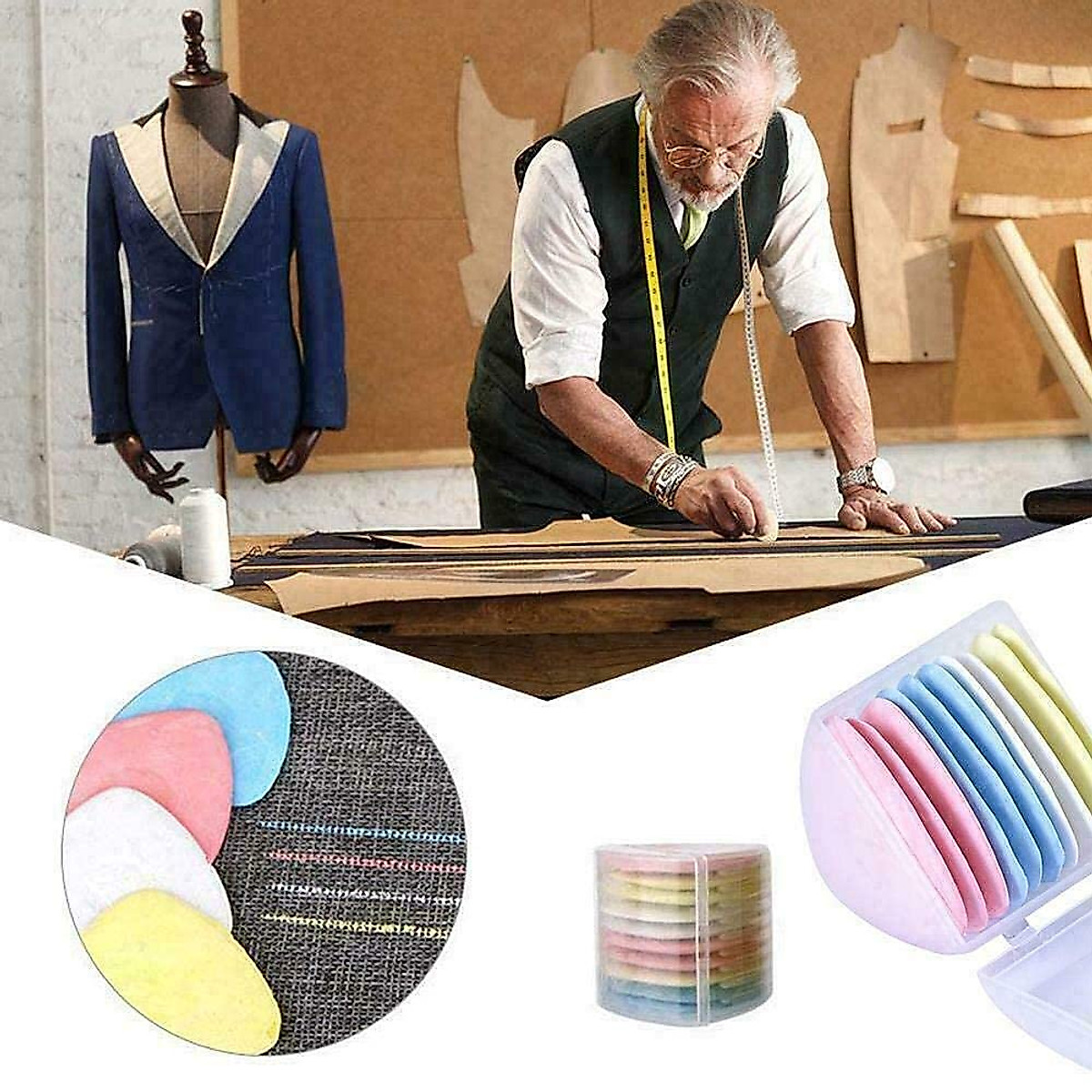 Triangle Tailors Chalk,Sewing Fabric Chalk and Fabric Markers for Quilting,Sewing Supplies Accessories (10Pcs)