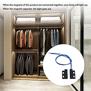 Bstinay AC110-220V Door Window Reed Switch Black Normally Open Magnetic Door Contacts Switch