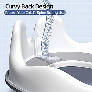 Cute Bunny Anti-Slip Baby Potty Training Toilet Seat with Detachable Step Stool, Baby Potty with 2-in-1 Step Stool, Toddler Toilet Seat with Wide Step Toddler Step Stool(Grey)