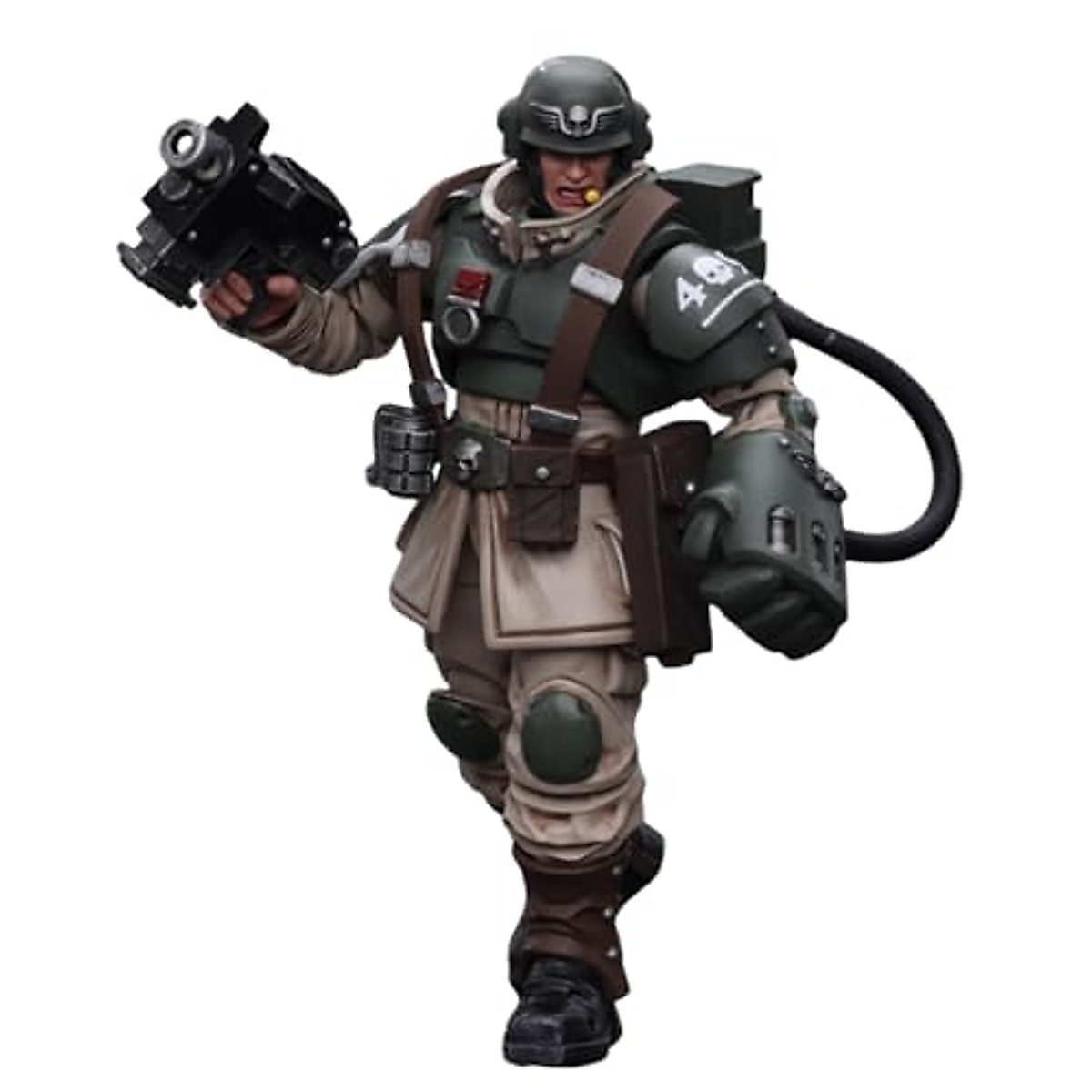 HiPlay JoyToy Warhammer 40K Collectible Figure: Astra Militarum Cadian Command Squad Veteran Sergeant with Power Fist 1:18 Scale Action Figures JT7936 (Veteran Sergeant with Power Fist)
