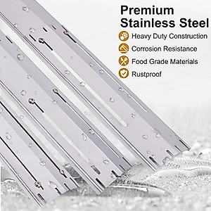 Criditpid Universal Stainless Steel Heat Plate Shield, Heat Tent, Flavorizer Bar, Burner Cover, Flame Tamer Replacement Parts for Charbroil, Brinkmann, Nexgrill Grill, Extends from 11.75" up to 21" L