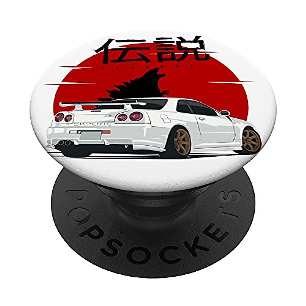 White Skyline Gt r 34 PopSockets Swappable PopGrip
