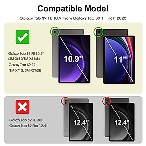 SPARIN 2 Pack Screen Protector for Galaxy Tab S9 FE 5G 10.9 inch/Galaxy Tab S9 11 inch, 9H Tempered Glass with Easy Installation Frame, S Pen Compatible/HD Clear/Anti Scratch