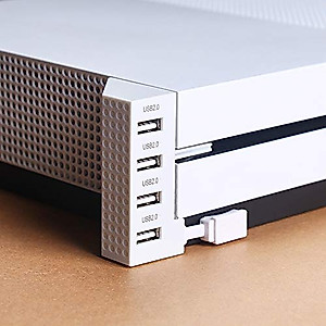 OSTENT USB Hub 2.0 4 Port Splitter Expansion Adapter for Microsoft Xbox One S Console