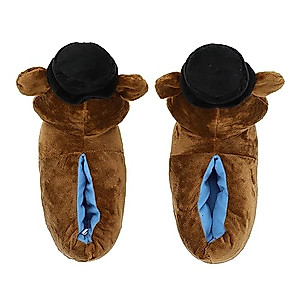 Five Nights At Freddy's 3D Freddy Head Youth Plush Slipper Socks-XL