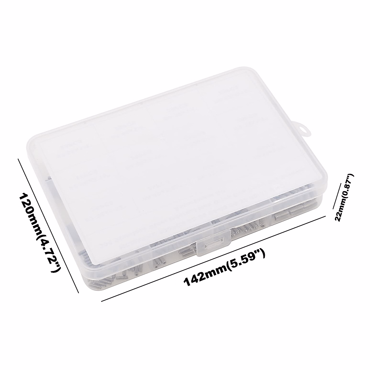 MCMASKE 300PCS #2-56#4-40#6-32#8-32 UNC 304 Stainless Steel Internal Hex Drive Cup Point Set Screws Assortment Kit