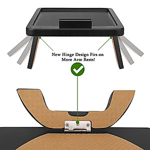 BAMBOOTRAY Couch Arm Table,Sofa Clip on Tray for Armrest Tray with Phone Holder,Couch Table for Living Room Bedroom (Large Black, 15.3" D x 9.8" W x 1.7" H)