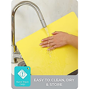 VOMAN Flexible Cutting Boards for Kitchen | Set of 3 | BPA-Free Cutting Mats for Cooking, Color Coded Cutting Board Mats | Non Slip Cutting Sheets | Plastic Cutting Board Set | Chopping Boards