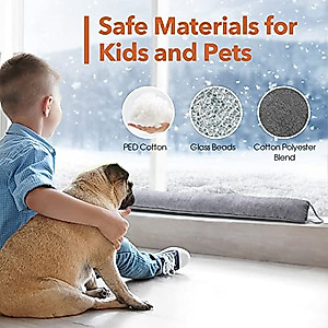 Door Draft Stopper,YOOGO 36 Inch Under Door Draft Blocker for Bottom of Door,Weighted Under Door Draft Noise/Wind/Light/Air/Dust/Odor Blocker for Apartment Door Gap Filler Bottom,Fabric Draft Guard