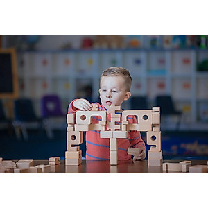 SumBlox Original Size Basic Set of 76 Math Building Blocks - STEM Solid Wood Educational Number Blocks, Includes 80 Activity Cards.