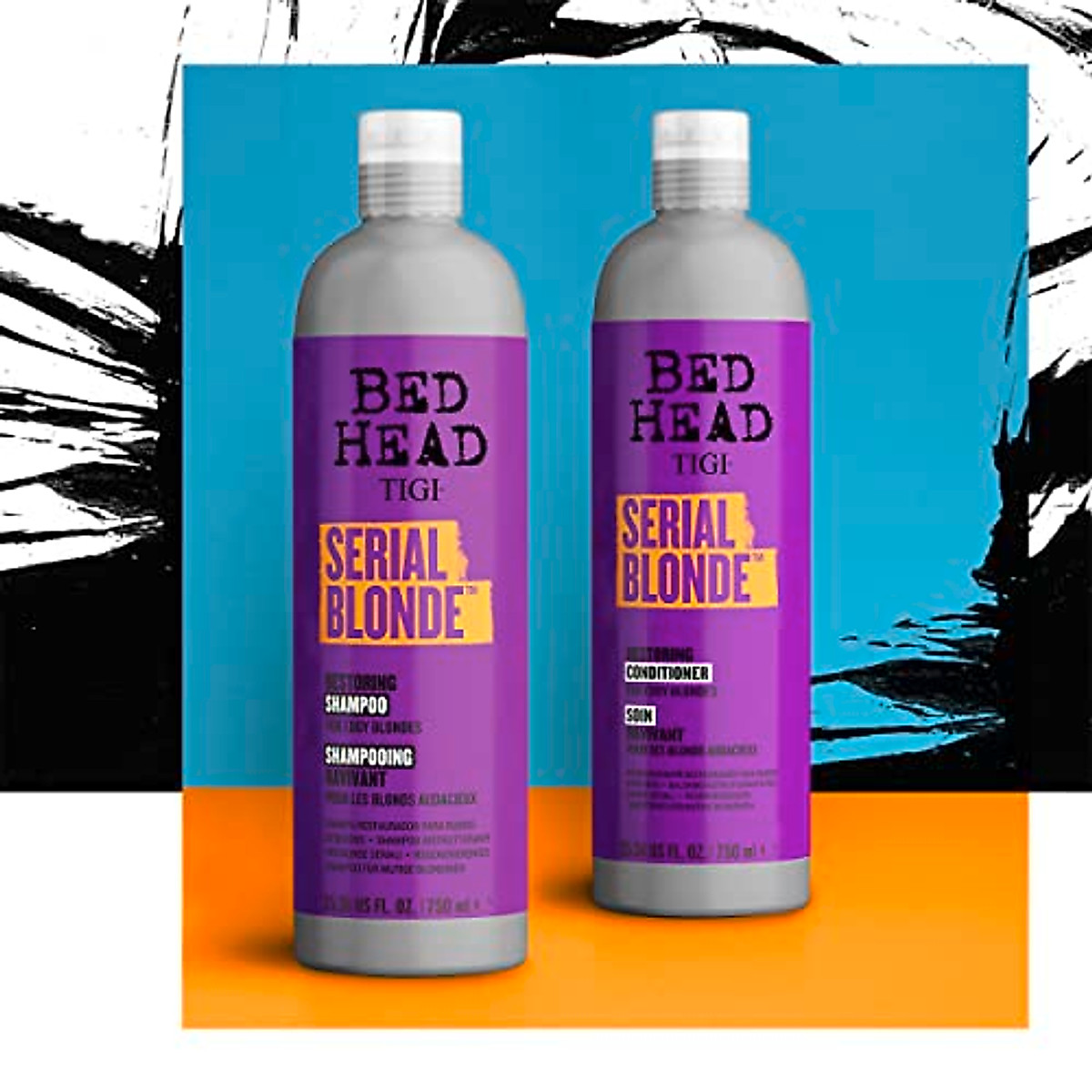 TIGI Bed Head Shampoo & Conditioner For Damaged Blonde Hair Serial Blonde With Hydrolyzed Keratin 2 x 25.36 fl oz