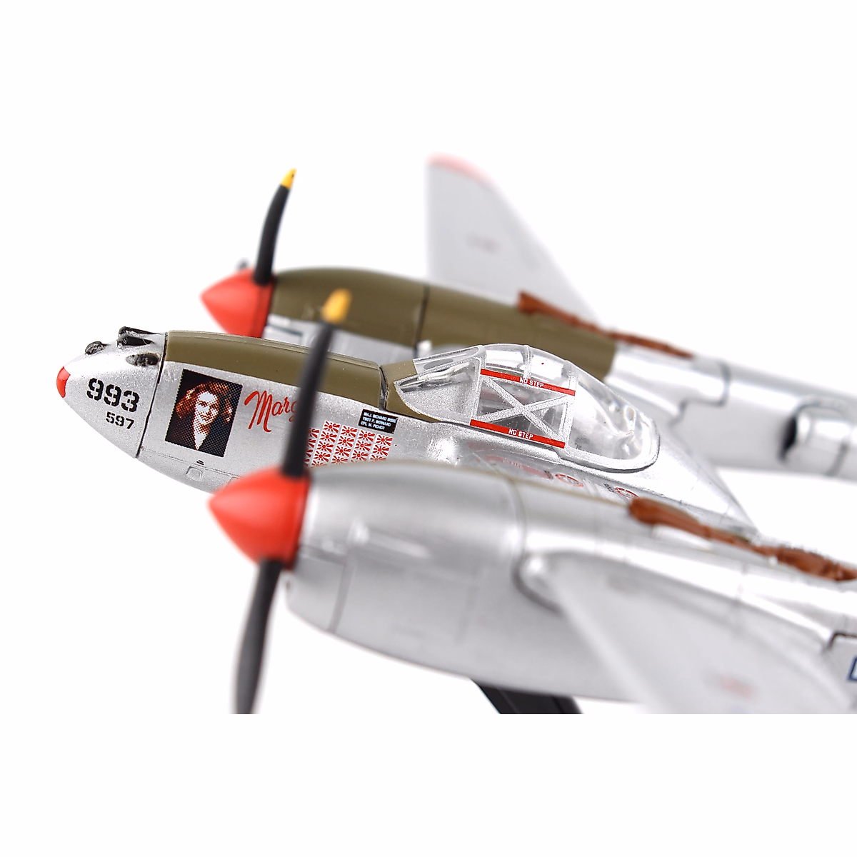 Daron Worldwide Trading Postage Stamp P-38J Lightning Marge 1/115 Dick Bong Airplane Model