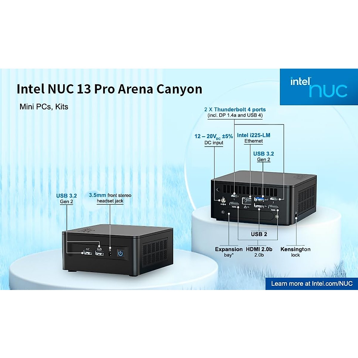 Intel NUC13ANHi7 NUC13 Pro 32GBRAM 1TB SSD Mini PC Mini Computer,Win 11 Pro Mini Computers,i7-1360P 12 Core,16 Thread, Up to 5 GHz Turbo,NVMe SSD DDR4,WiFi 6E,BT 5.3,8K Support,USB 3.2,HTPC,Gaming