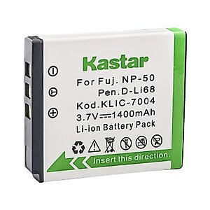 Kastar High Capacity KLIC-7004 Digital Camera Replacement Lithium-Ion Battery Compatible With Kodak KLIC-7004; Fuji NP-50 NP-50A, FinePix F300EXR, FinePix F505EXR; Pentax D-LI68; SiOnyx Aurora SX-50
