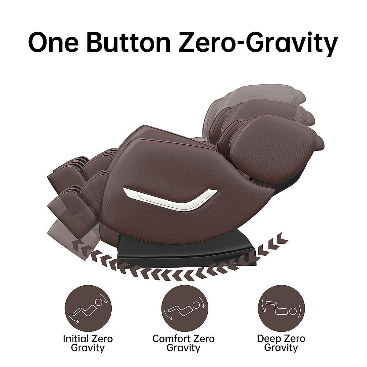 SMAGREHO 2024 New Massage Chair, Zero Gravity and Full Body Airbags Massage, 6 Auto Modes, 8 Fixed-Point Massage Rollers and Waist Heating (Brown)