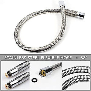 AGAHPAY Pre Rinse Hose Commercial Sink Sprayer Hose Commercial Faucet Parts Replacement Kit 38" Flexible Hose for Commercial Faucet Sprayer, Stainless Steel Sprayer Hose for Commercial Faucet