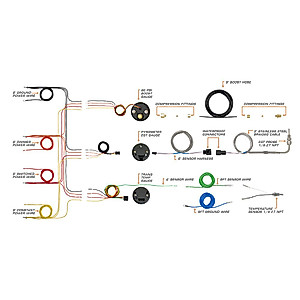 GlowShift Diesel Gauge Package Compatible with Ford Super Duty F-250 F-350 6.0L 7.3L Power Stroke 1999-2007 - Tinted 7 Color 60 PSI Boost, 1500F EGT & Transmission Temp Gauges - Gray Triple Pillar Pod