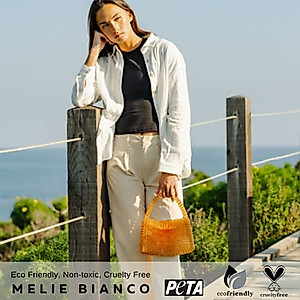 Melie Bianco Sherry Bag - Womens Luxury Beaded Handbag - Fancy Foldover Purse with Top Handle - 100% PVC & Cruelty-Free Materials - Formal, Evening, Daytime, Weekend Wear - Ruby