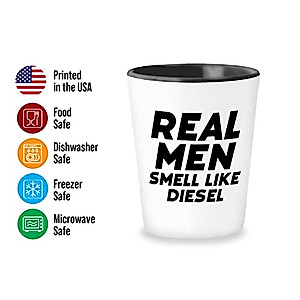 Bubble Hugs Mechanical Engineering Shot Glass 1.5oz - Real men smell like diesel A - Auto Mechanic Humor Car Enthusiast Garage Industrial Civil Engineering Student