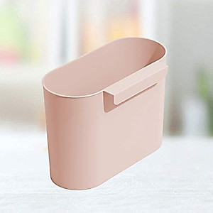 YARDWE Hanging Trash Can Waste Bin: Under Cabinet Compost Bin Pink Mini Small Car Garbage Can Wall Mounted Rubbish Container for Home Kitchen Office