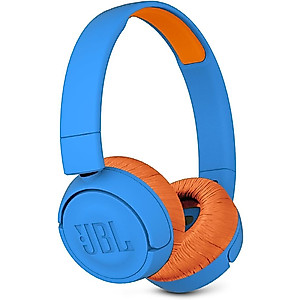 JBL JR 300BT On-Ear Wireless Bluetooth Headphones - Blue / Orange (Renewed)