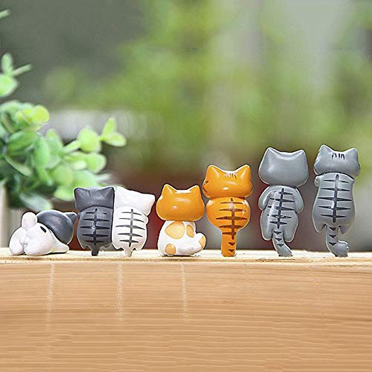 Neko 6pcs Miniature Home Garden Cats - Small Kitty Landscape Decorations – Cute Cat for Crafts, Home Decor, Party Favors and Cake Toppers